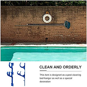 YARNOW Vacuum Stand 4pcs Pool Pole Hose Hanger Wall Hooks for Telescopic Poles Skimmers Leaf Rakes Nets Brushes Vacuum Garden Tools Swimming Pool Accessories Cleaning Tool