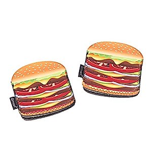 Creative Home Set of 2 (One Pair) Neoprene Oven Mitt Heat Resist Kitchen Gloves Pot Holder Grabber, 5.3" L x 5.7" W, Hamburger
