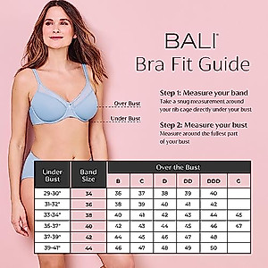 Bali Comfort Revolution Wireless Bra, Full-Coverage Wirefree Bra, Wireless Everyday Bra with Cool Comfort Fabric, Perfectly Purple Zag, 40C