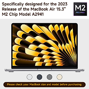 ANTOGOO V Removable Tempered Glass Screen Protector for 2023-2024 Apple Macbook Air 15.3 Inch M2/M3 Chip, 9H Hardness, No Bubbles or Lines, Anti-Scratch, Anti-Fingerprint, Clear