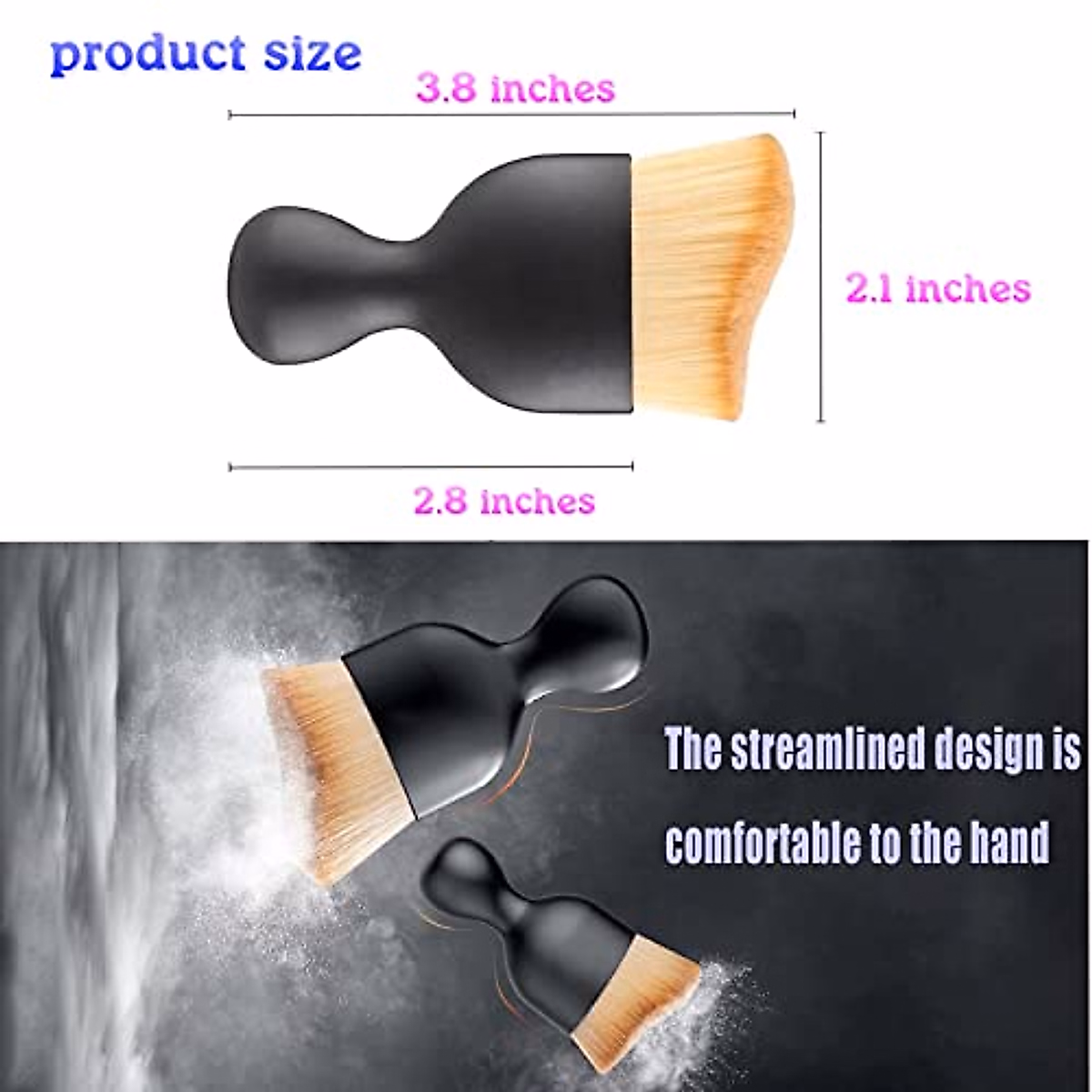 Auto Interior Dust Brush, Car Cleaning Brushes Duster, Soft Bristles Detailing Brush Dusting Tool for Automotive Dashboard, Air Conditioner Vents, Leather, Computer,Dashboard,Scratch Free