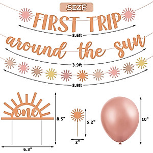 First Trip Around The Sun Birthday Decorations Boho Sun 1st Birthday Banner You Are My Sunshine Party Supplies Muted Sun Dessert Table Backdrop for 1st Birthday Girl Decorations