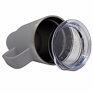 20oz Vacuum Insulated Travel Mug with Handle, Barber Shop Pole, Personalized Engraving Included (Gray)