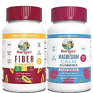 Fiber Gummies for Adults & Magnesium Citrate Gummies Bundle by MaryRuth's | Fiber Supplement with Prebiotics | Gut Health & Digestion Support | Magnesium Supplement | Stress Relief, Bone, Nerve.