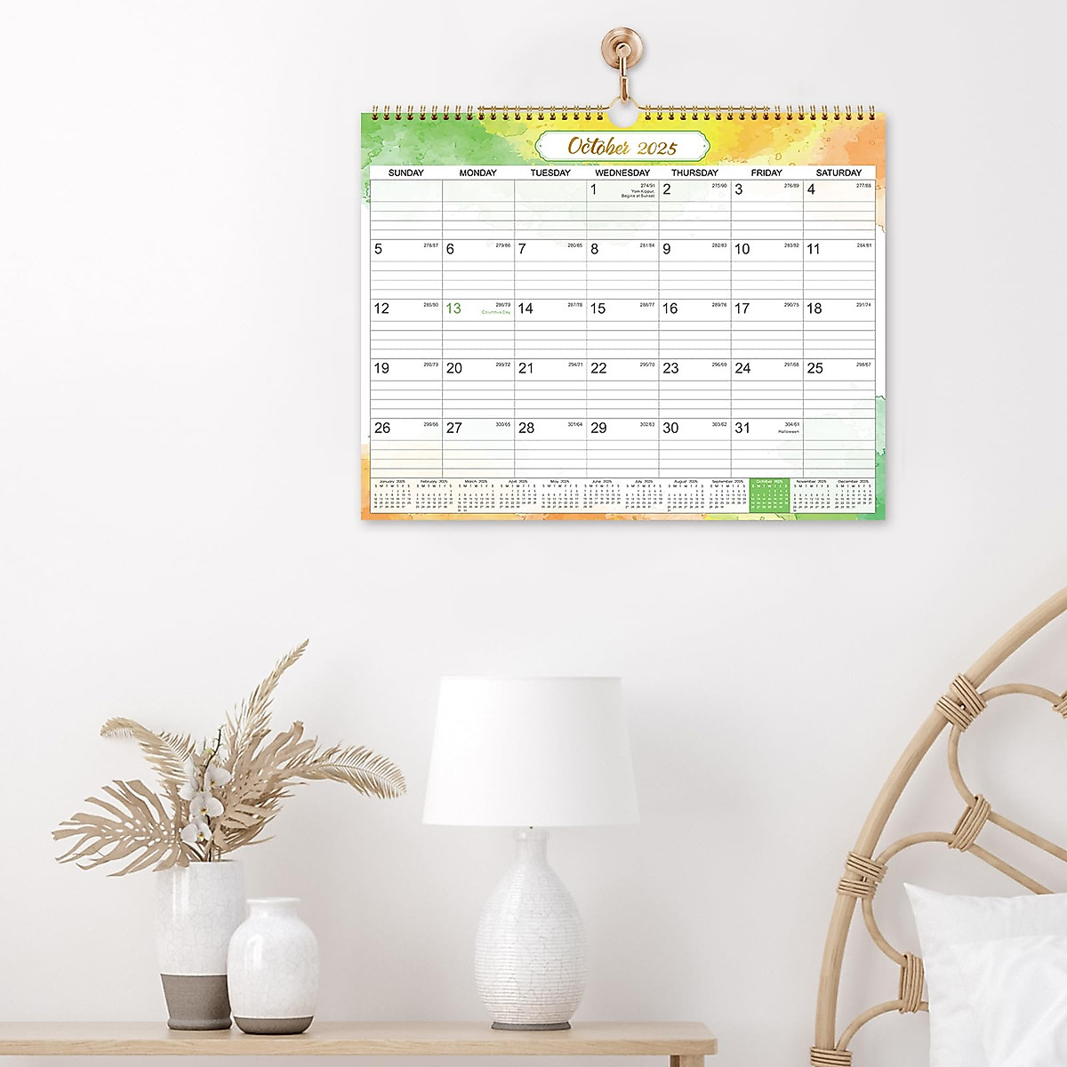 2023-2024 Wall Calendar - Jul.2023 - Dec.2024, 18 Months Wall Calendar 2023-2024, Monthly Calendar with Julian Date, 15 x 11.5 in, Twin-Wire Binding, Great for Hanging on The Wall, Color Design
