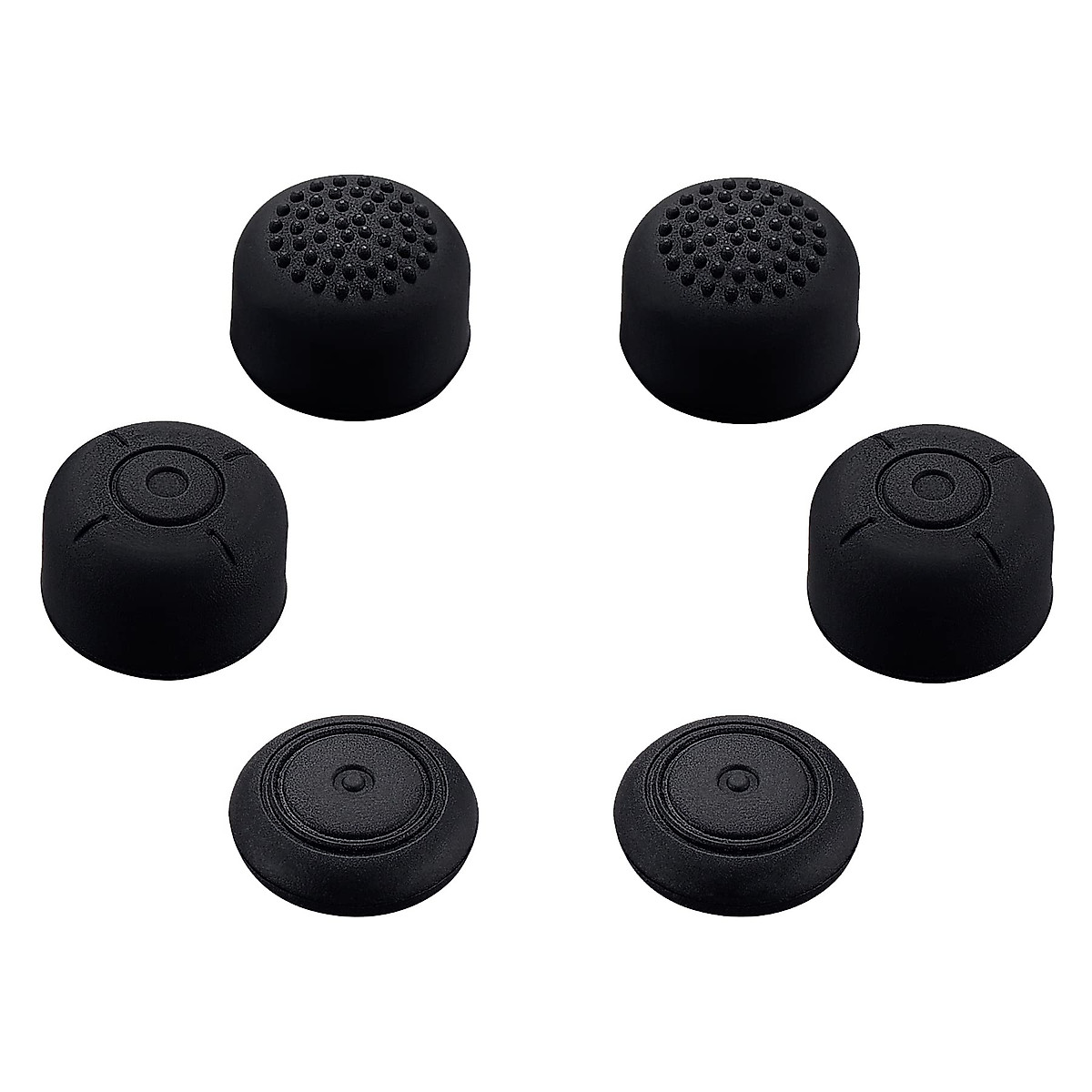 eXtremeRate 3 Pairs Anti-Slip Black Silicone Extended Length Thumb Grips Thumbstick Caps Case Cover for Nintendo Switch Joy-Con & Switch OLED Joy con, Jostick Cover Caps for Nintendo Switch Lite