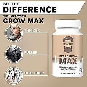 Beard Growth Pills | Beard Growth Vitamins | Beard Growth Supplement | Biotin & Collagen | Beard Pills | Beard Vitamins for All Hair Types | Beard Growth Biotin (1 Pack)