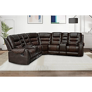 Kingway Sofas, 2 Recliner Seat, Brown
