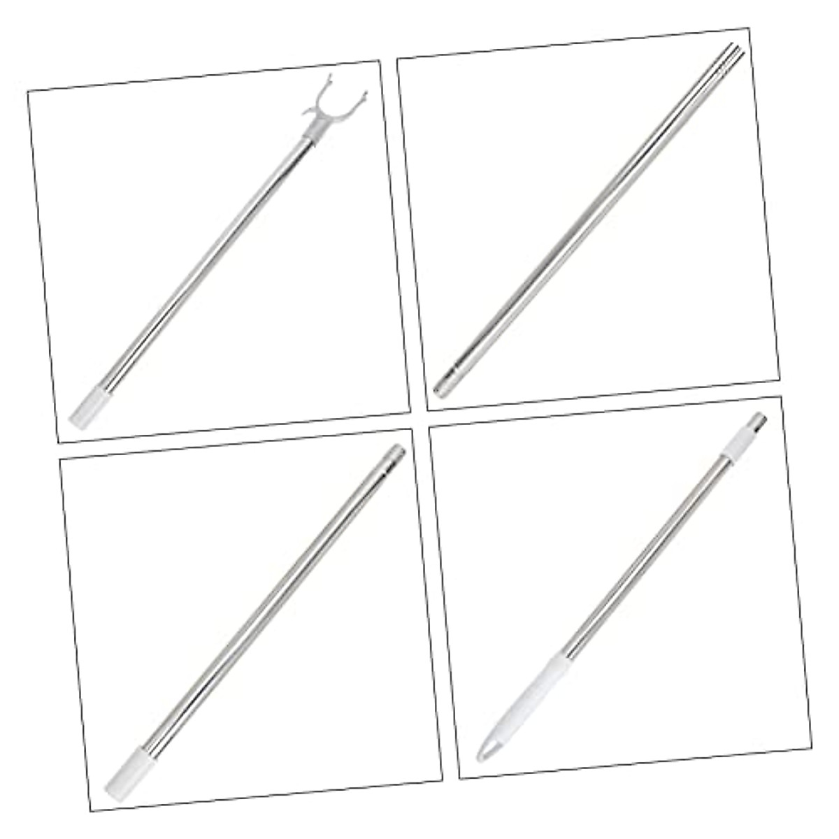Cabilock 3pcs Picking Steel Supplies Shelf Clothes Long Outdoor Hanger Clothesline Retractable High for Stainless Pole Curtain Splicing Hook Garment Pull Clo Reach Clothing Reacher