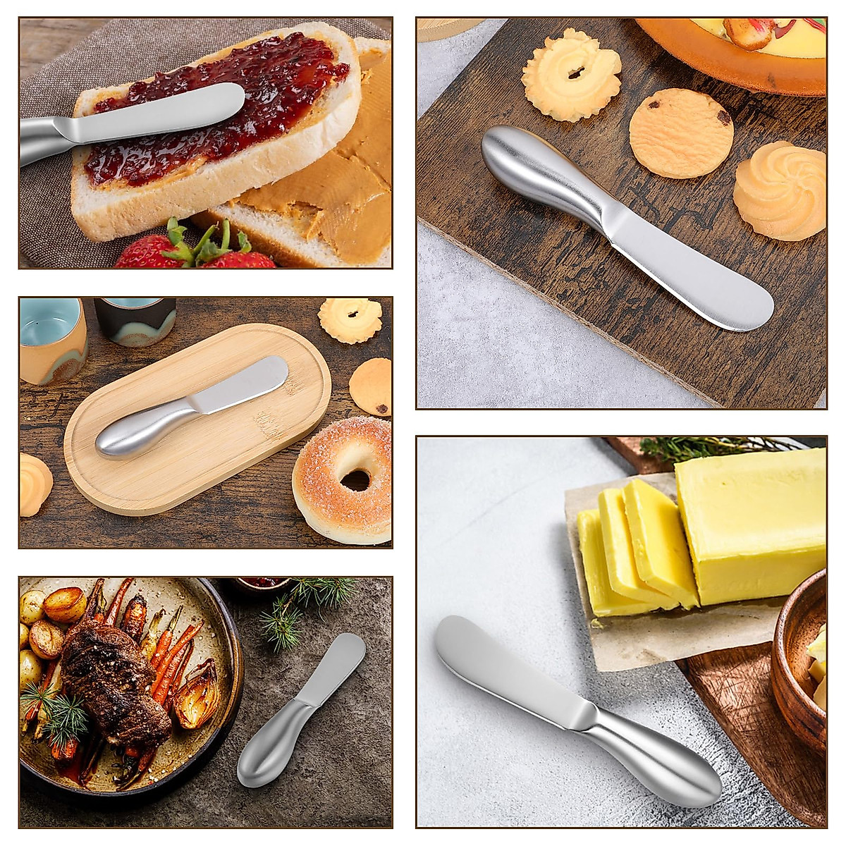 2 Pieces Butter Spreader Knives, Stainless Steel Butter Knife, Multipurpose Cheese Spreader Knives, Cheese Knives Butter Knife Spreader for Cheese Cold Butter Jam Pastry making Charcuterie Utensils