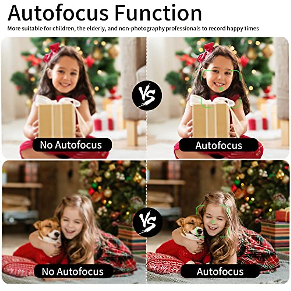 Digital Camera, FHD 48.0 MP Vlogging Camera Mini Camera Kids Camera Video Camera Pocket Camera with 32GB TF Card Autofocus 16X Digital Zoom, Compact Portable Camera for Kids Students Teenager-Black