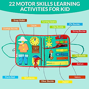 ANR Montessori Busy Board for Toddlers 1 2 3 4 Our Sensory Busy Board is an for Boys & Girls, Educational Toy for Ages 2-4, Perfect for Travel on Plane or Car Rides