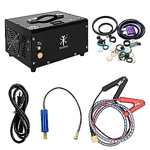 TUXING 4500Psi PCP Air Compressor,PCP Rifle/Pistol and Paintball Tank Air Pump, Powered by 12V Car DC or Home 110V AC with Power Converter and Built-in Water Oil Filter