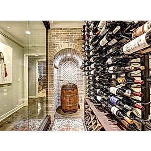 W Series Luxe Wine Rack 6 - Double Depth, Metal Wall Mounted Wine Rack - Modern, Easy Access Wine Storage - Space Saving Wine Rack with Storage Capacity (36 Bottles, Golden Bronze)