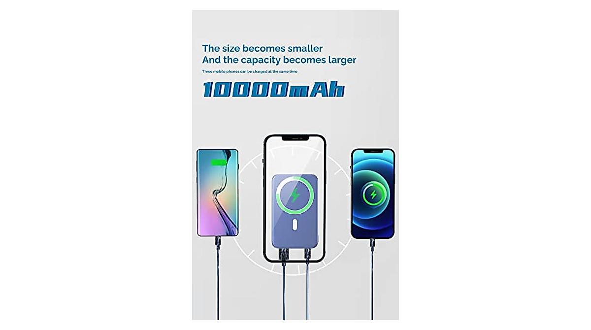 DEKSMO 10000mAh Wireless Power Bank with Fast Charging
