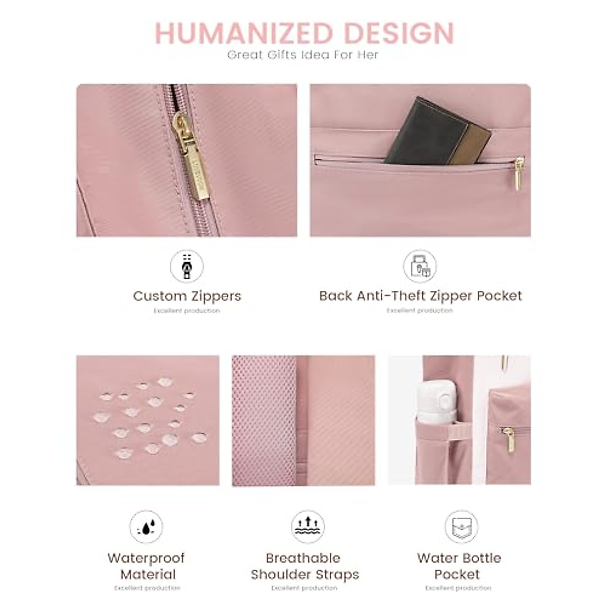 LOVEVOOK Laptop Backpack for Women 15.6 Inch Laptop Bag with USB Port Wide Open Work Tote Bag Convertible Casual Daypack Business Computer Travel Backpack Purse Teacher Nurse Bag