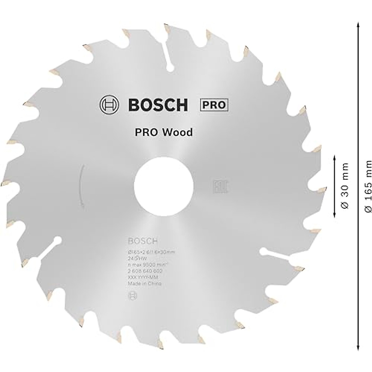 Bosch 2608640602 Circular Saw Blade"Top Precision" Opwoh 6.5inx30mm 24T