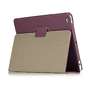 RUBAN Folio Case for iPad 4th Generation/iPad 3rd Gen (2012 Model), iPad 2 (2011 Model) 9.7 inch Tablet - [Corner Protection] Slim Fit Smart Stand Protective Cover Auto Sleep/Wake, Purple