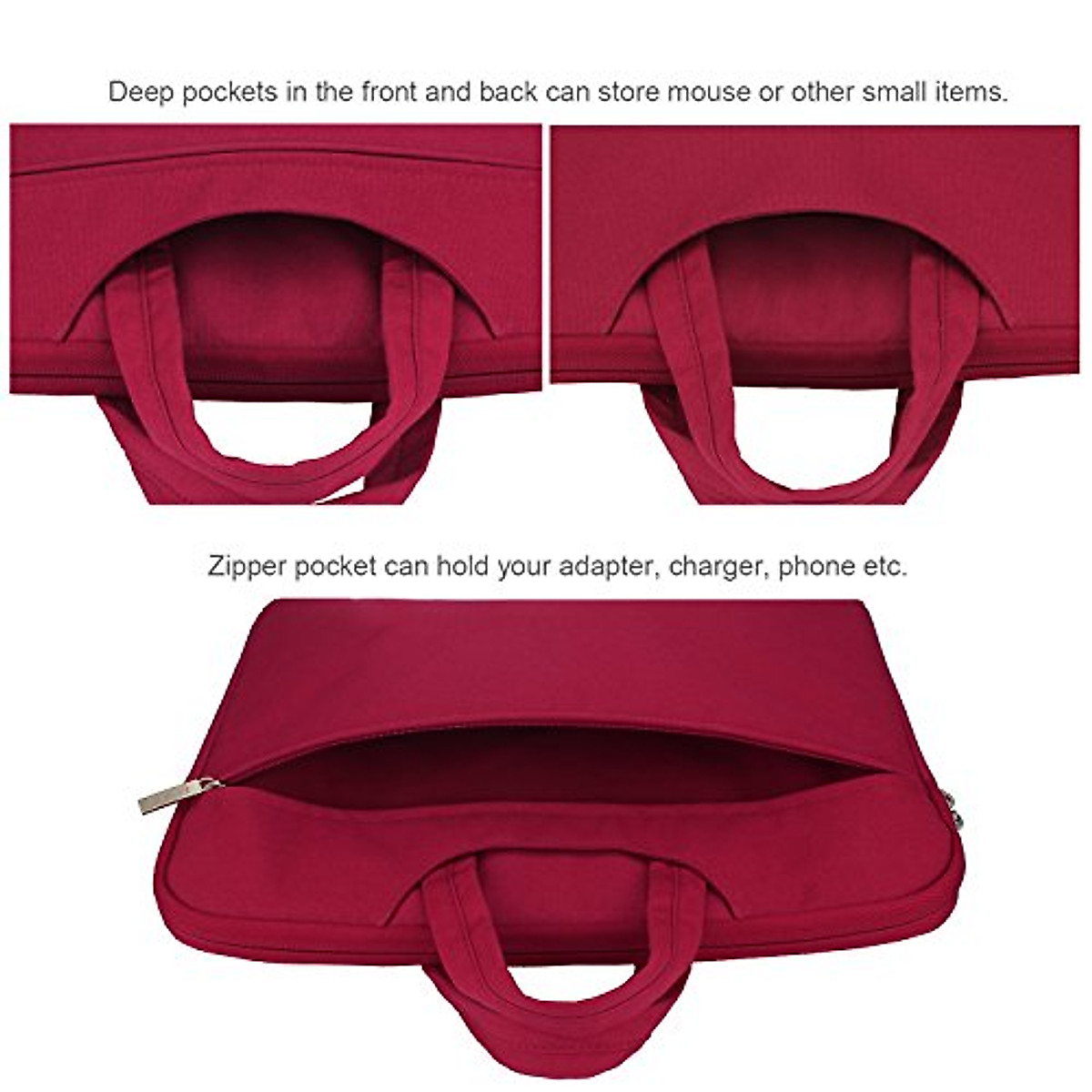 Arvok 15 15.6 16 Inch Water-Resistant Canvas Fabric Laptop Sleeve with Handle&Zipper Pocket/Notebook Computer Case/Ultrabook Carrying Bag for HP/Dell/Lenovo/A sus/Acer/Samsung