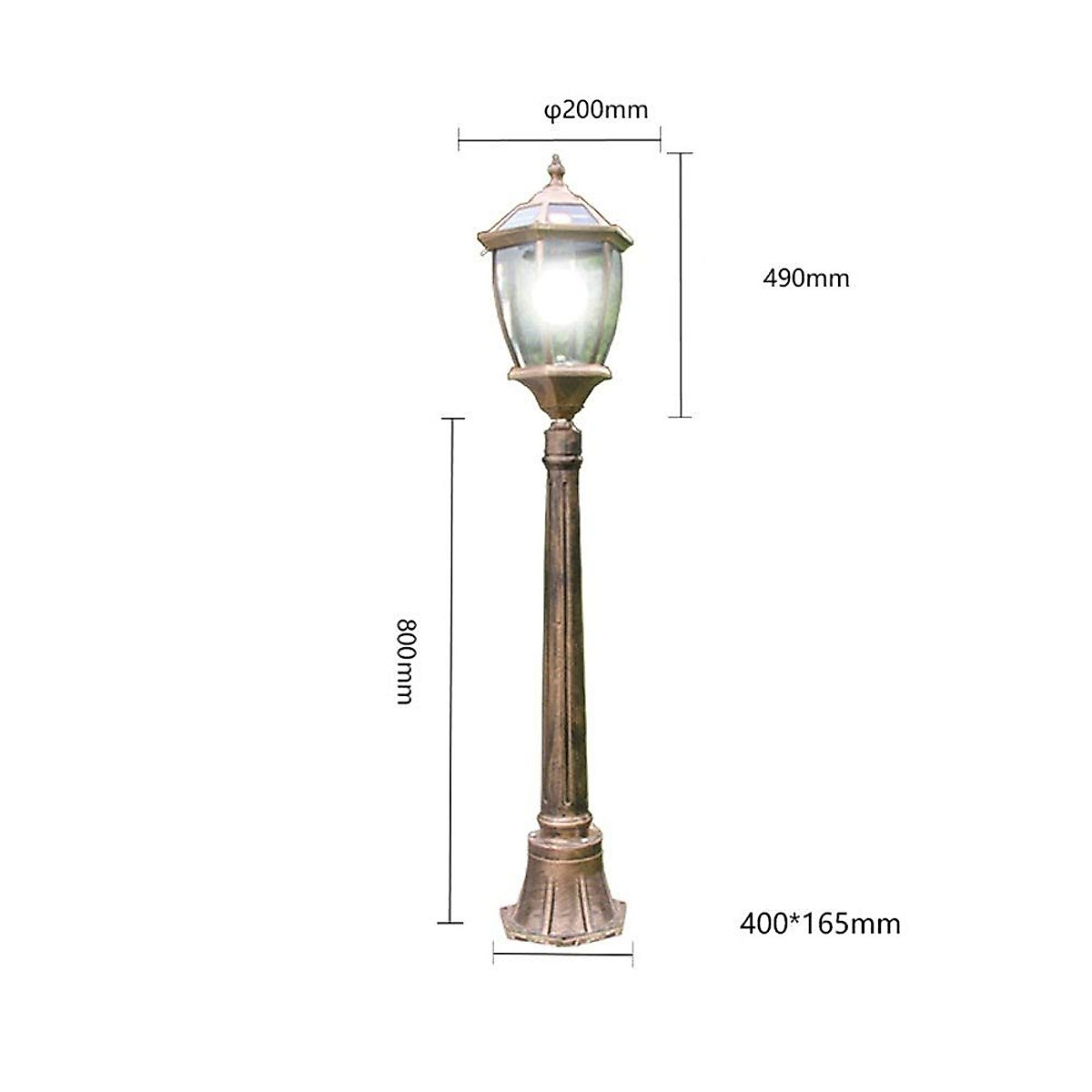 XIAOXY Solar LED Lawn Light Outdoor Garden Light Solar Street Light Home Villa Lights Garden View Lights European Waterproof Outdoor Column Headlight Rural Outdoor Wall Door Pillar Lamp