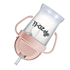 Weighted straw cup | ZoLi BOT Straw Sippy Cup Blush Pink, most loved training cup, toddler transition cup, sippy cup with handles
