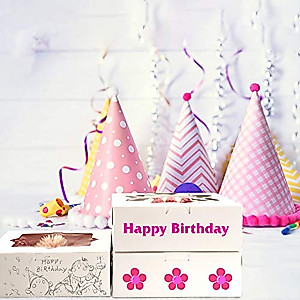 Moretoes 36pcs Cookie Treat Boxes 8 Inch White Bakery Boxes with Window for Cookie, Pastry, Dessert, Chocolate Covered Strawberry and Candy Gift Giving(8x6x2.5 In)