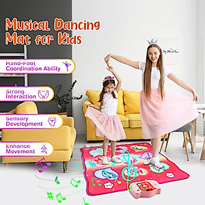 Beginreally Dance Mat for Girls, Electronic Music Dance Pad with Adjustable Volume, Dancing Games with LED Score Screen, 5 Game Modes, Christmas Birthday Gifts Toys for Age 3 4 5 6 7+ Year Old Girls