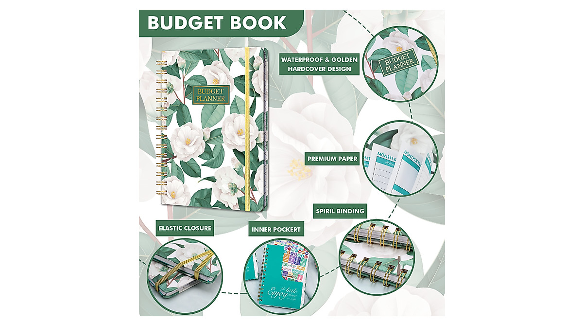 Pinchoco Green Leaves Budget Planner - Organize Finances Efficiently