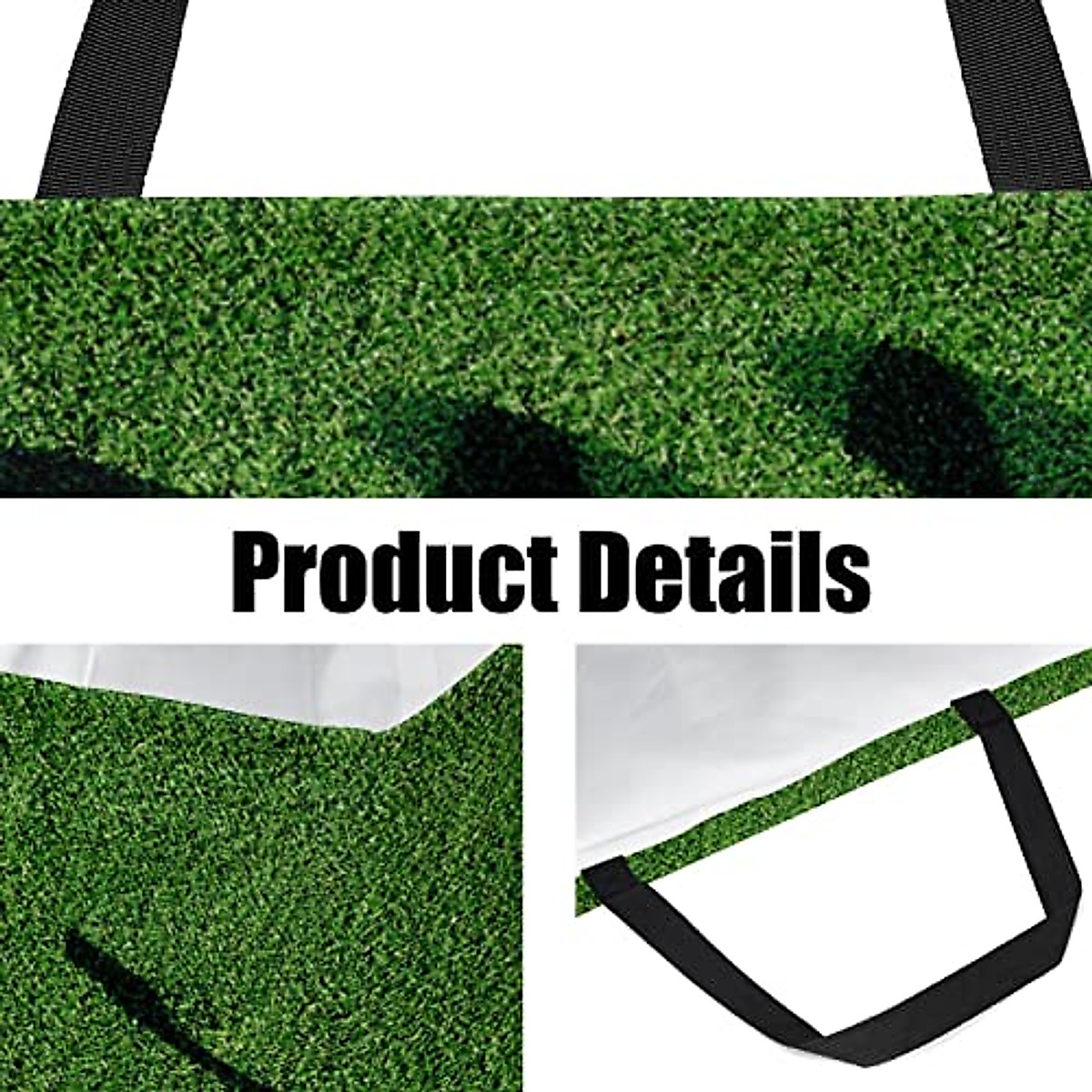 KQNZT Reusable Grocery Bags, Large Foldable Reusable Shopping Tote Bags Bulk for Groceries, Waterproof Kitchen Cloth Produce Bags with Long Handles, Golf Sports