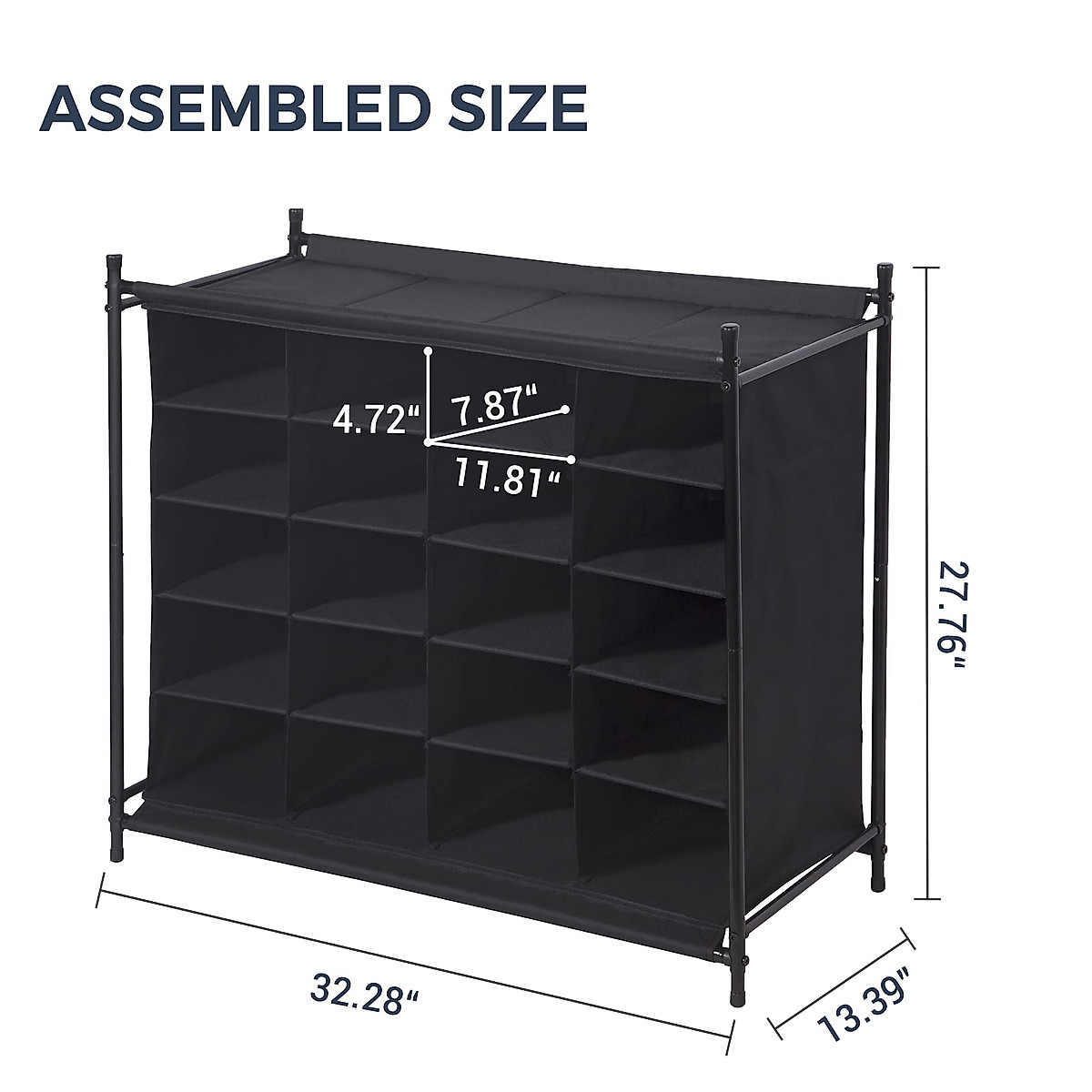 STO STO Shoe Rack Organizer, 5-Tier 20 Pairs Free Standing Stackable Shoe Rack Cubby for Entryway, Closet and Hallway, Gray