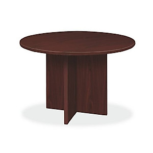 HON BL Series Conference Table , Round , X-Base , 48" Diameter , Mahogany Finish