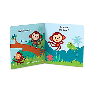 Peaceable Kingdom Monkey Around Toddler Game & Wiggle, Giggle, Monkey Around! Board Book Set – Encourage Movement, Gross Motor Skills and Interactive Play
