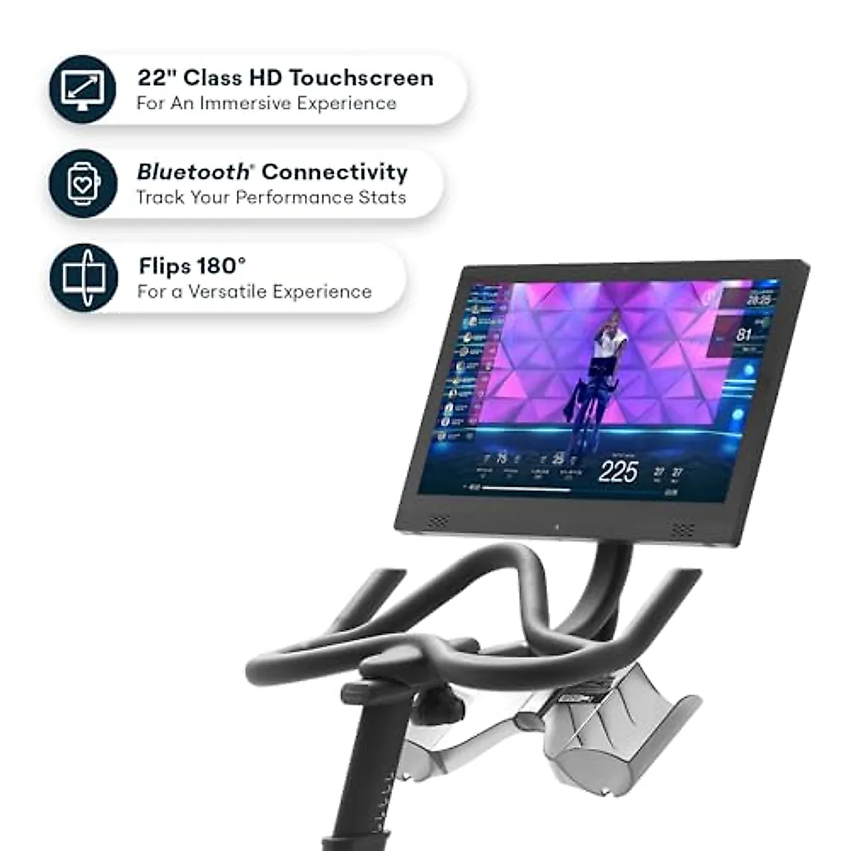 Echelon Smart Connect Fitness Bike, 30-Day Free Echelon Membership, Easy Storage, Small Spaces, Cushioned Seat, Solid, HIIT, Top Instructors, 32 Resistance Levels, Bluetooth, EX5S-22