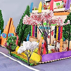 20pcs 6.5cm Blossom Cherry HO OO Scale Model Trees Scenery Railroad Layout Scene