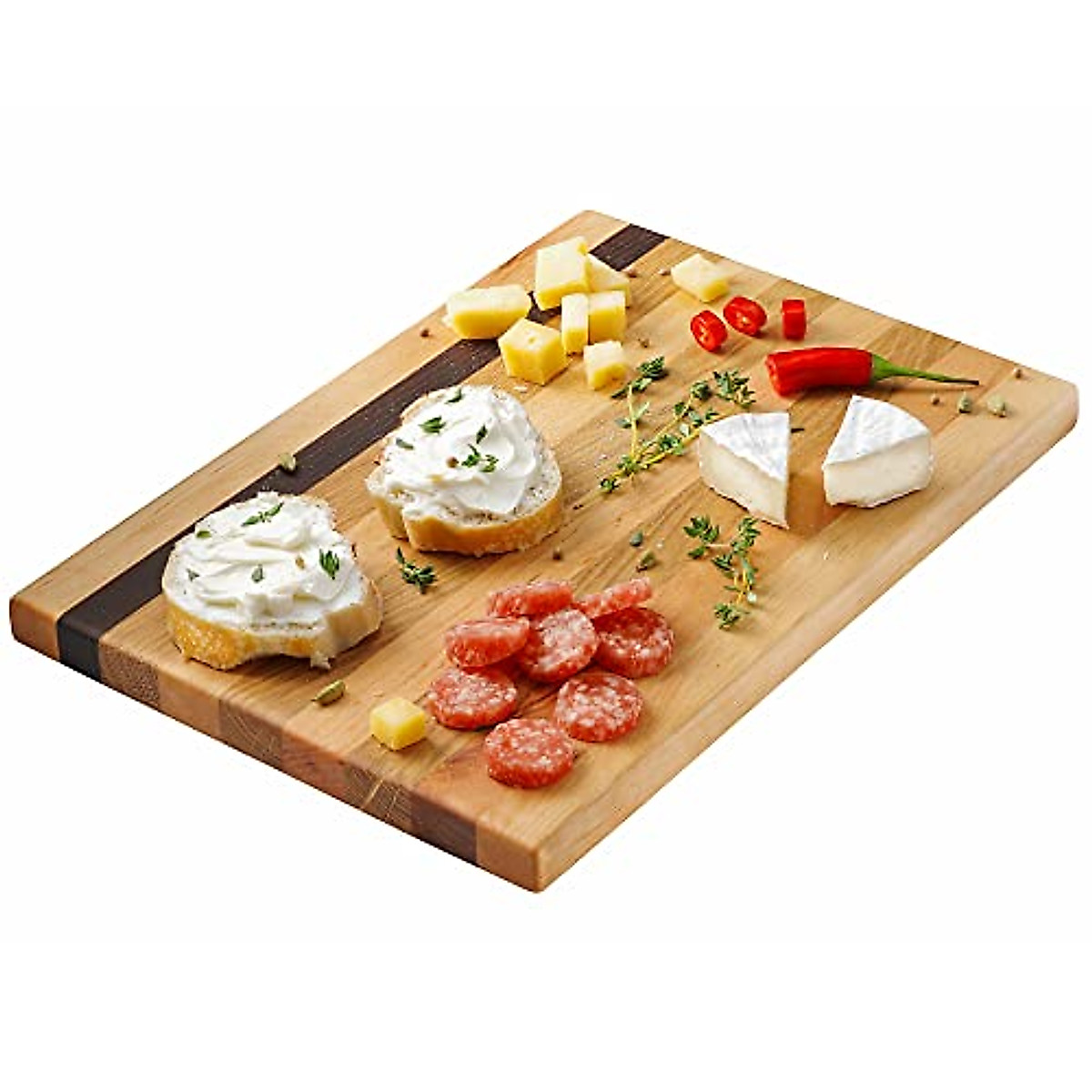 Premium Handmade Wooden Chopping Board Nine Different Woods Very Light Kitchen Large Cutting Board 12.9"x8.8" From Soul Craft European Brand