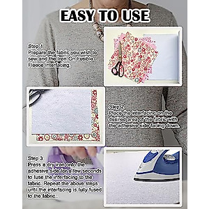 Fusible Fleece Interfacing, One-Sided Loft Fusible Fleece for Sewing, Quilting, Crafts, Clothing, Bags (12 Inches x 10 Yard) Medium Weight, Easy Iron-On Application, Enhanced Projects