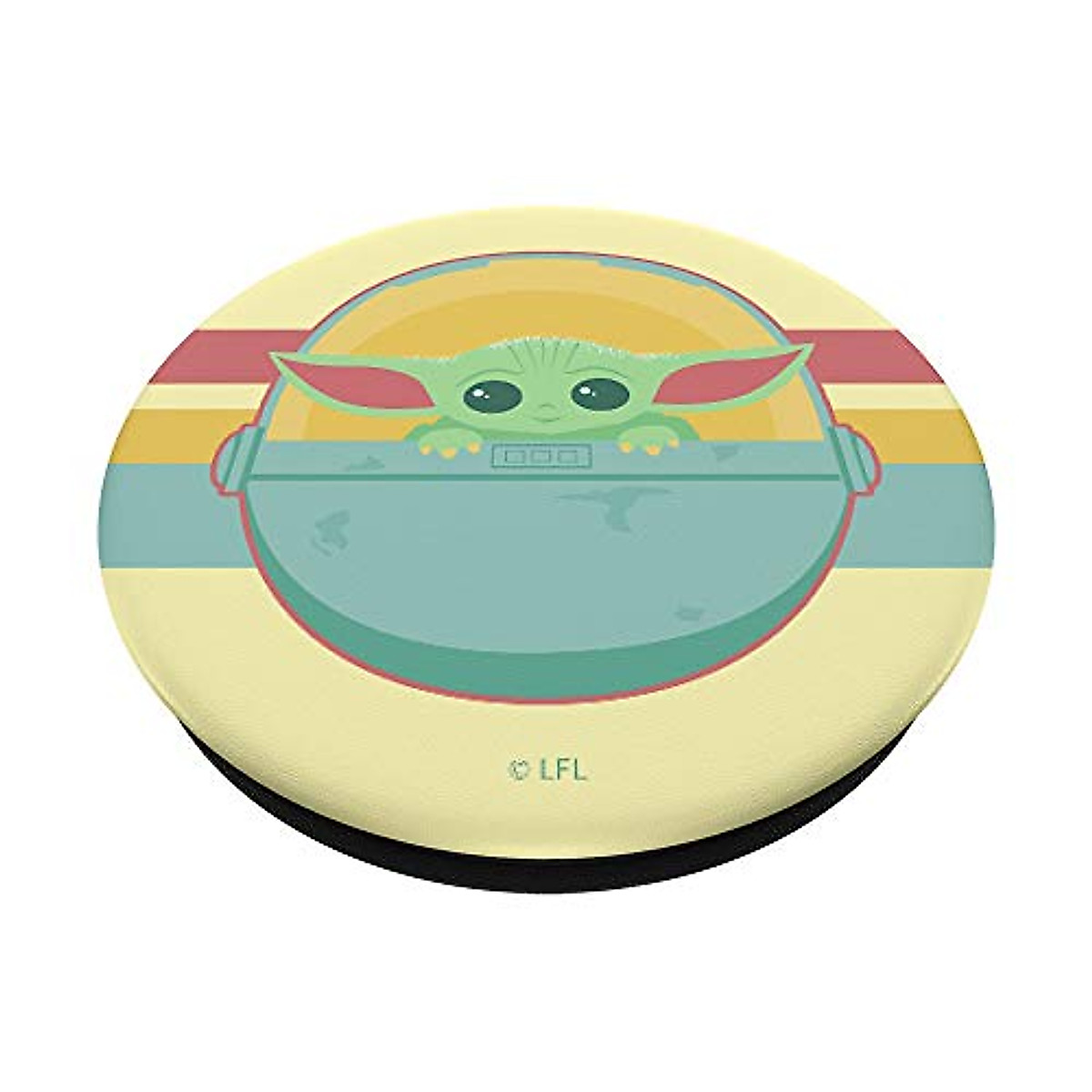 Star Wars The Mandalorian The Child Retro Rainbow Portrait PopSockets PopGrip: Swappable Grip for Phones & Tablets