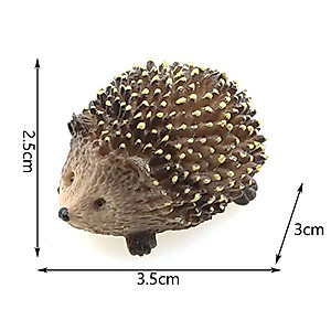 TAODAN Mini Hedgehog Figurine 2PCS Lively Resin Statues Animals Figurines Pet Sculptures Fairy Wild Miniature Garden Accessories for Micro Landscape Plant Pots Bonsai Craft Decor