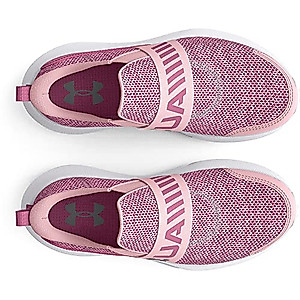 Under Armour Girl's Little Kid Pre School Surge 2 Slip On, (600) Prime Pink/Flamingo/Metallic Silver, 2