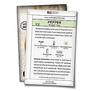 Sow Right Seeds - Orange Sun Pepper Seeds for Planting - Non-GMO Heirloom Packet with Instructions to Plant and Grow an Outdoor Home Vegetable Garden - Sweet Bell Pepper - Great Gardening Gift
