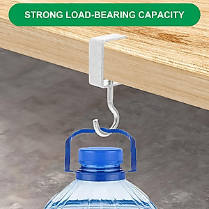 cobee 4 Pack Clamp-On Under Desk Hooks, Desk Mount Hanging Bag Holder Metal Hook Adjustable Headphones Clamp Organizer Portable Purse Hanger Clip Reduce Desk Clutter for Table Desk Under Counter