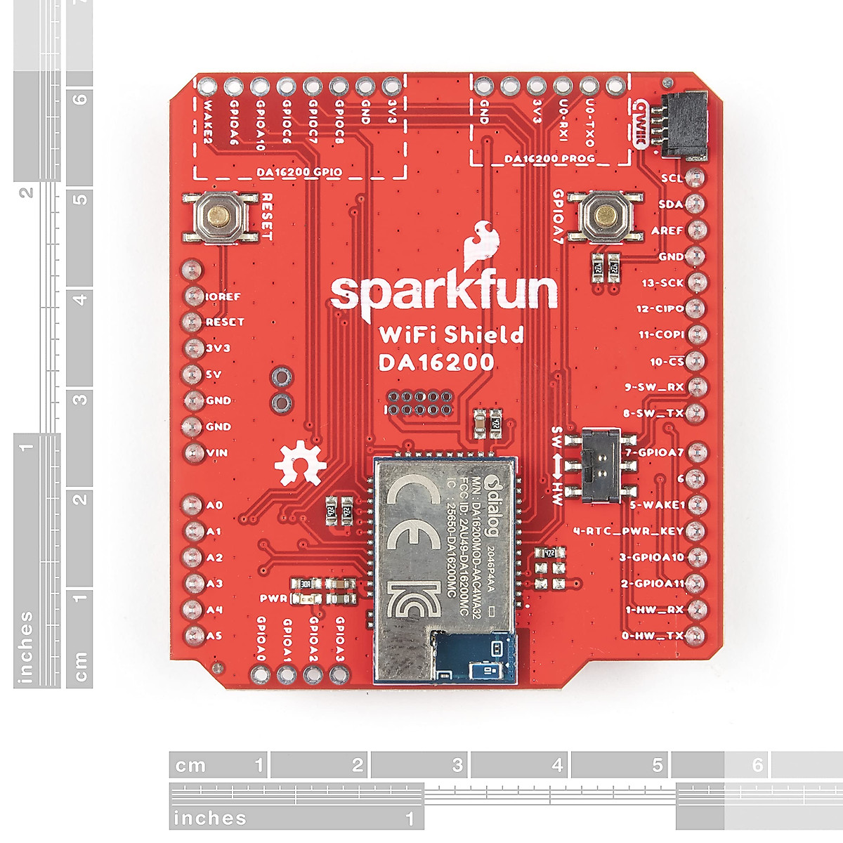 SparkFun Qwiic WiFi Shield - DA16200 -Ultra Low Power IOT WiFi Module -4MB Flash Memory -Qwiic Connector -Internet of Things -RTC Clock -On-Board chip Antenna -Three Ultra Low Power Sleep Modes