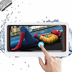 Spread Pixie Dust Shower Phone Holder Waterproof Upgraded Phone Shower Holder Wall Mount Bathroom TV Shower Gadget Shower Accessory Phone Mount iPhone Shower TV (White)