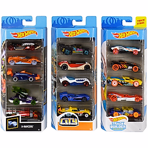 Hot Wheels Track Bundle City Track Builder X-Raycers 5-Pack 1:64 Scale Die-Cast Cars Collectors of All Ages Colorful Graphics Exclusive Great Gift Idea 3 Years and Older