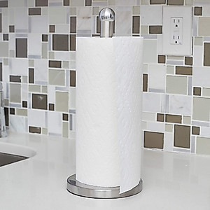 Totally Kitchen Weighted Paper Towel Holder | Single Tear Standing Paper Towel Holder | Durable Metal Construction | Ball Design