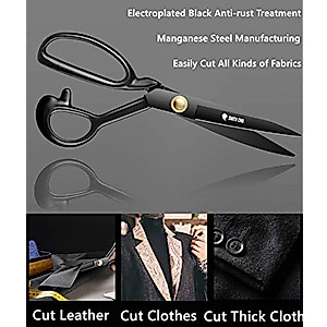 Fabric Tailor Shears Professional 12" Heavy Duty Sewing Scissors for Leather Clothes Industrial Strength High Carbon Steel Tailor Scissors Sharp for Home, Office, Dressmaker, Costume Designer