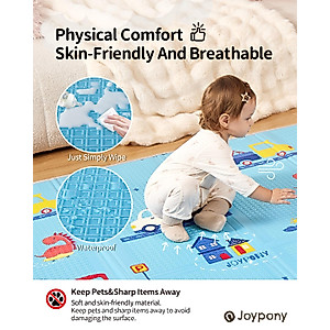 Joypony Baby Play Mat 79" X 71", Extra Large Foldable Play Mats for Babies and Toddlers, Waterproof & Anti-Slip Portable Baby Floor Mat for Tummy Time, Foam Baby Mat for Floor with Travel Bag