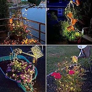 Mocalido Solar Fairy Lights Outdoor, Multi Strand 180 LEDs 8 Modes Watering Can Light, Waterproof Solar Powered Firefly Bunch Lights for Garden, Warm White