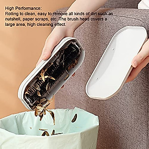 Reusable Handheld Crumb Sweeper, Nutshell Soft Bristles Debris Collect, Handheld Carpet Table Sweeper Crumb Brush Cleaner Crumb Sweeper Roller for Home Cleaning