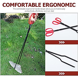 GANAZONO Grilling Tools 2 Pcs Log Grabber Tongs Fireplace Tongs Stainless Steel Fire Tongs Kitchen Tongs Grabber for Outdoor Indoor Fireplace Moving Firelogs Fire Pit Grill Tools
